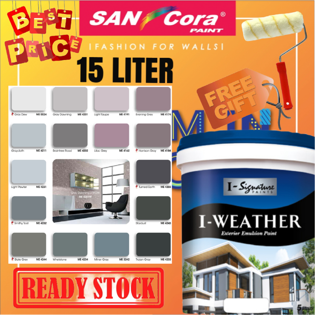 15 LITER SANCORA I WEATHER EXTERIOR WALL PAINT CAT DINDING LUAR RUMAH ...