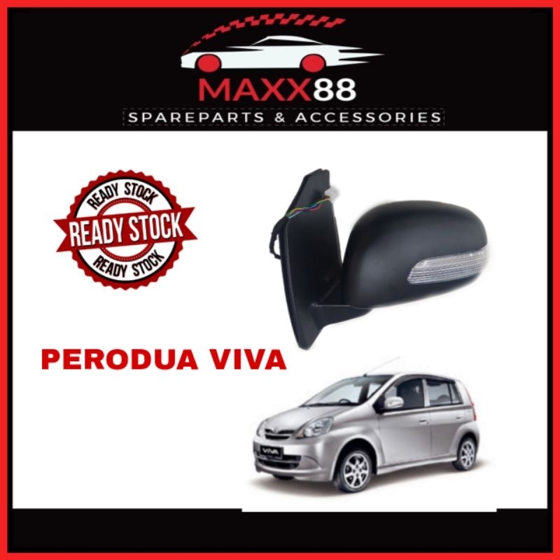 PERODUA VIVA SIDE MIRROR 7 WIRE WITH LAMP AND AUTO FLIP | Shopee Malaysia