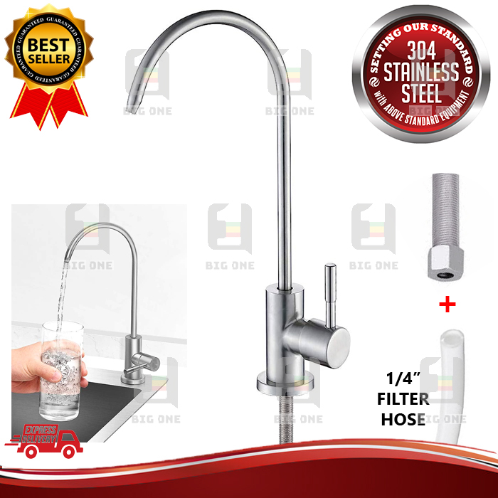 W12 1/4" SUS304 STAINLESS STEEL RO FAUCET DRINKING WATER FILTER TAP ...