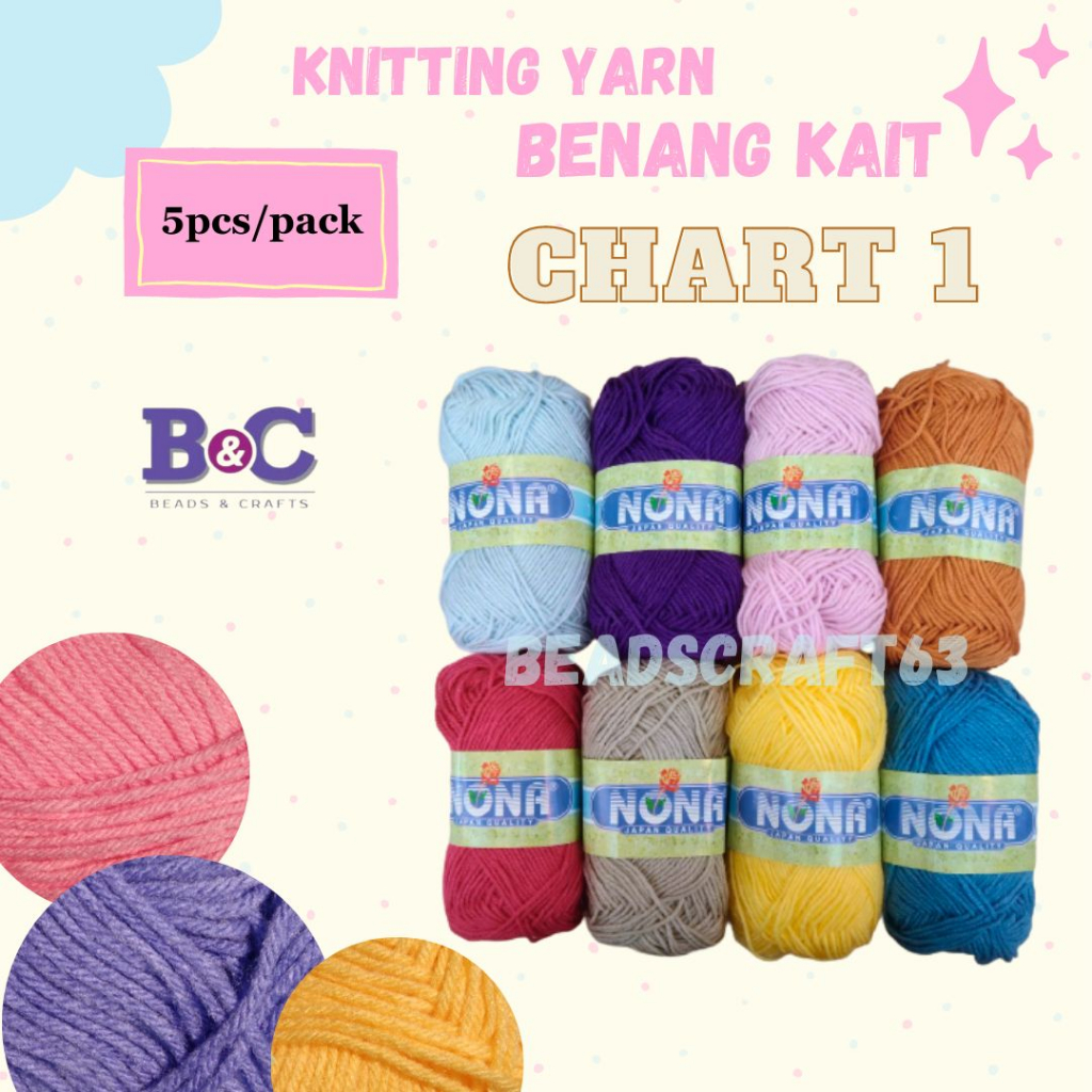 Benang Kait/ Knitting Yarn/ Benang Kait Nona Chart A | Shopee Malaysia