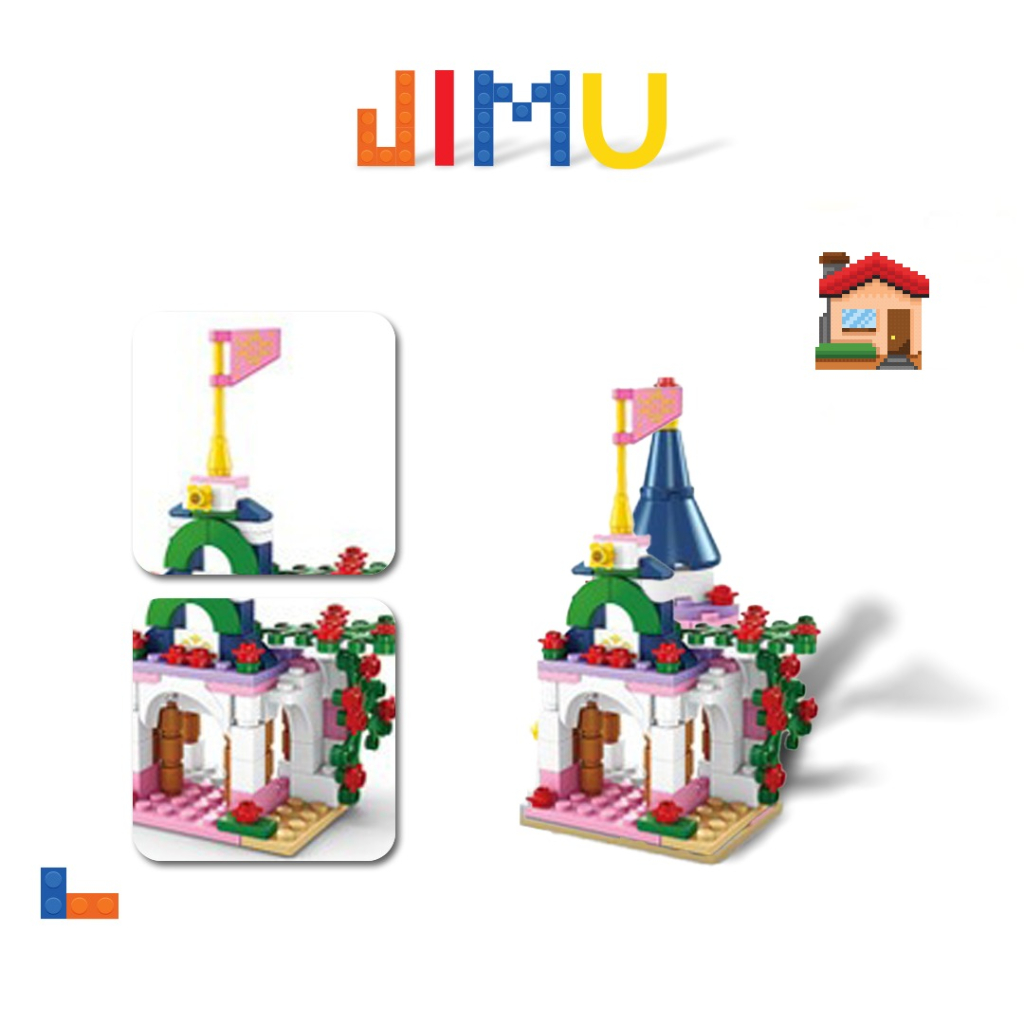 JIMU Western House Block Series 8776-4 Mini Garden Building Block ...