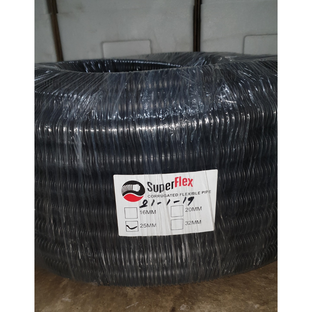 Pvc Flexible Pipe/Hose Electrical 25mm White/BlacK | Shopee Malaysia