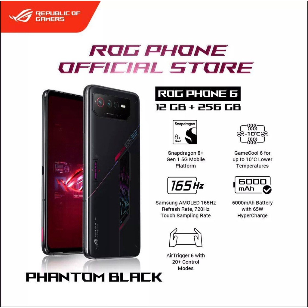 ASUS ROG PHONE 6 / PHONE 7 SNAPDRAGON 8+ GEN1 12GD5 256GB ADRENO 730 ...