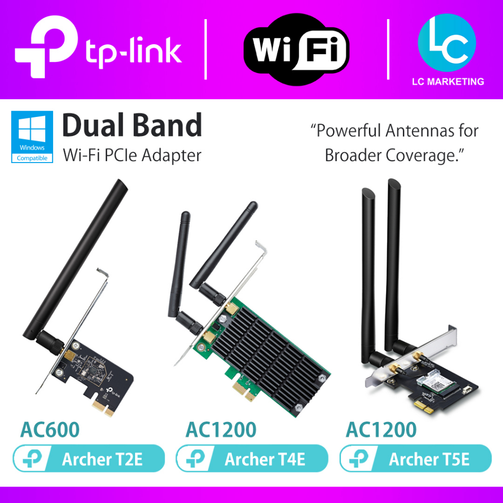 TP-Link Archer T2E │ T4E │ T5E AC600 AC1200 Wireless Dual Band 2.4Ghz ...