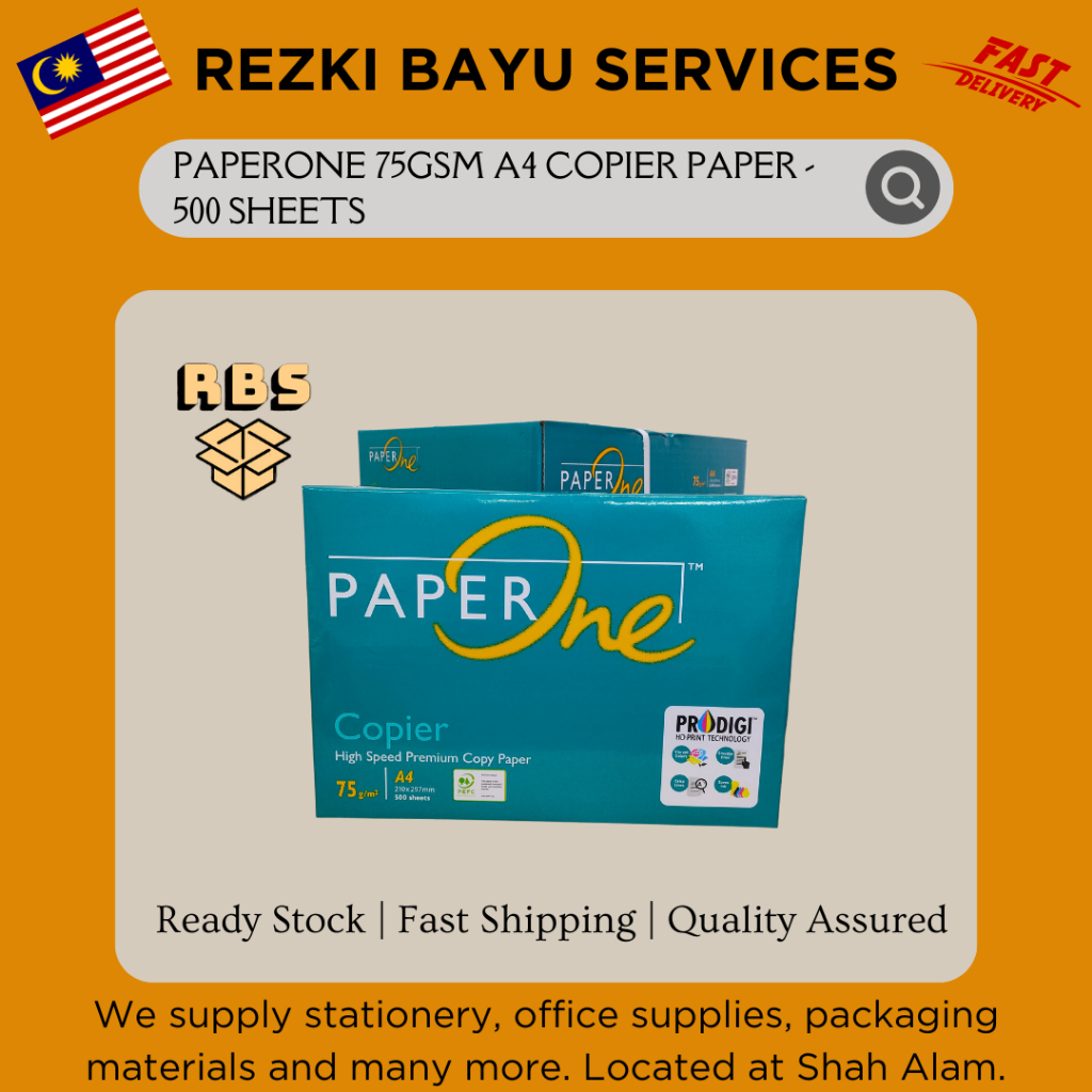 PAPERONE A4 Paper 75gsm - 1 BOX (5 reams x 500 sheets) | Shopee Malaysia