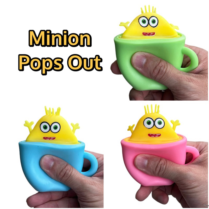 Minion Squishy - Squeeze to Pop Out From Cup - Prank Your Friend ...