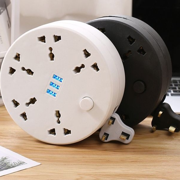 Extension wire round shape USB power outlet extension cord with ...