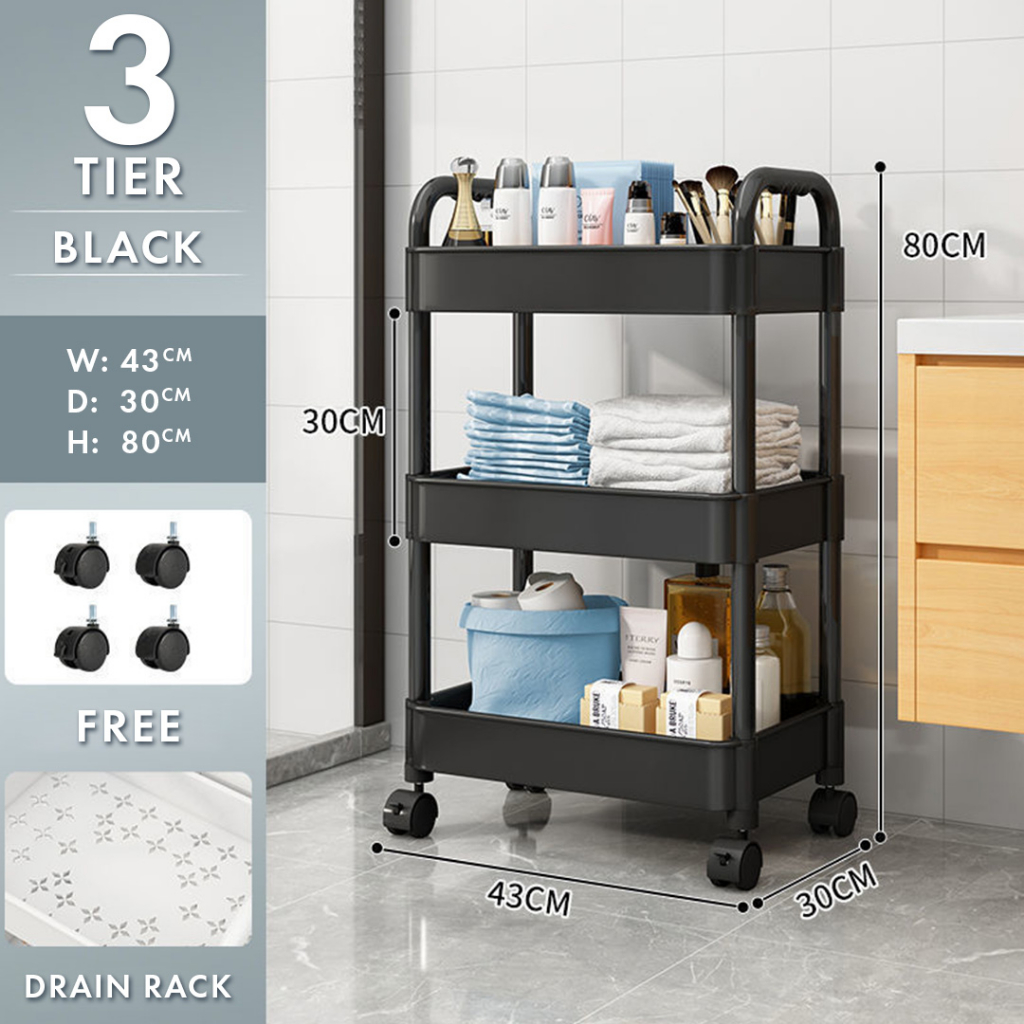 F&F: Trolley 3/4/5 Tier/ trolley rack/troli barang/troli beroda/trolley ...