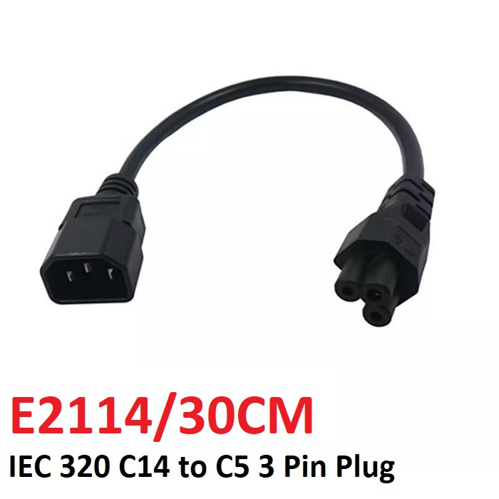 IEC 320 C14 to C5 3 Pin Plug PC AC Power Cable 30cm - E2114/30CM ...