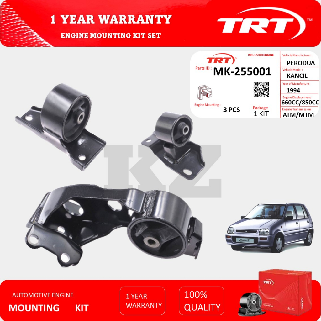 PERODUA KANCIL 650CC 850CC ENGINE MOUNTING KIT AUTO MANUAL TRT 1 SET 3PCS 1 YEAR WARRANTY ...