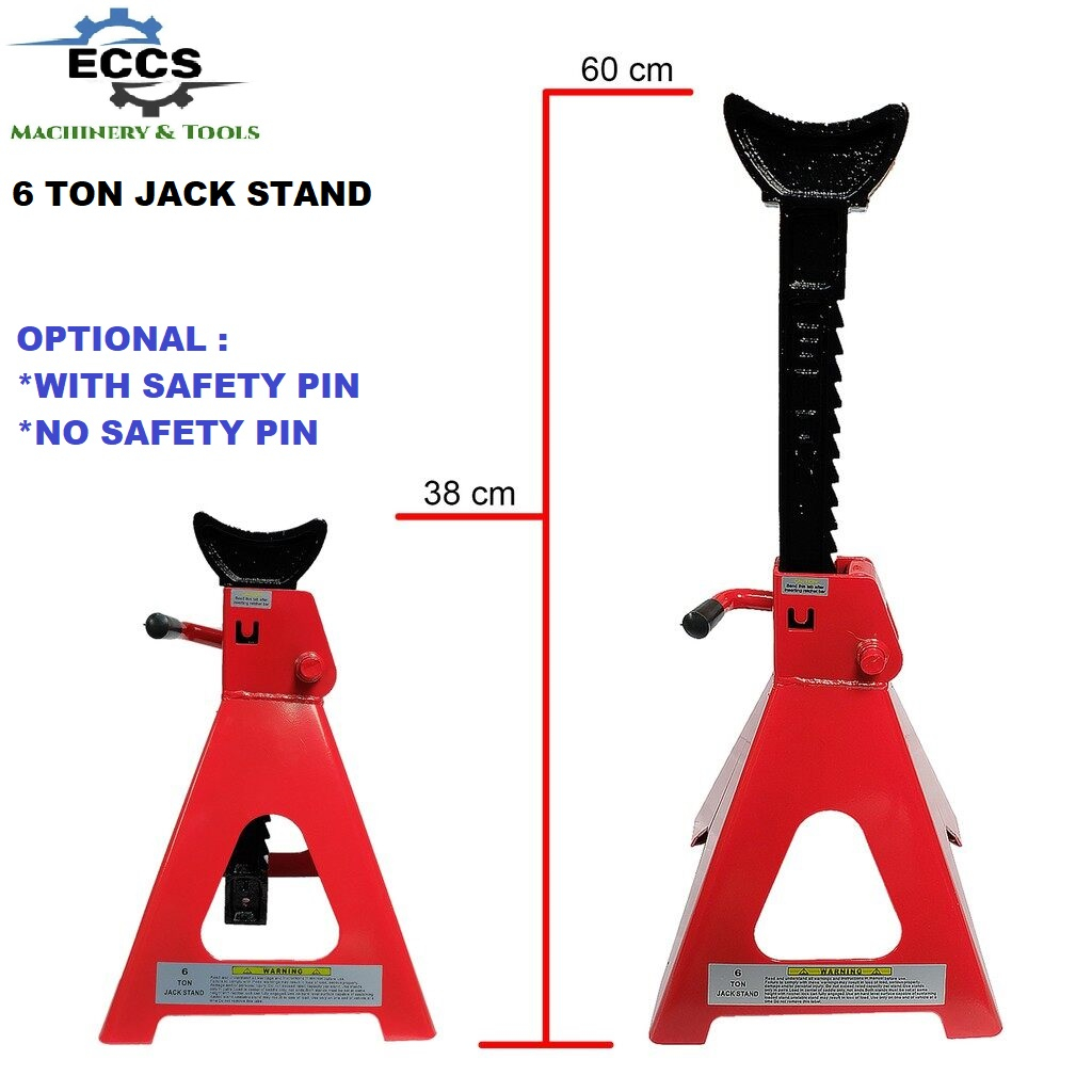 HEAVY DUTY JACK STAND 6 TON WITH SAFETY PIN / NO SAFETY PIN TRUCK LORRY ...