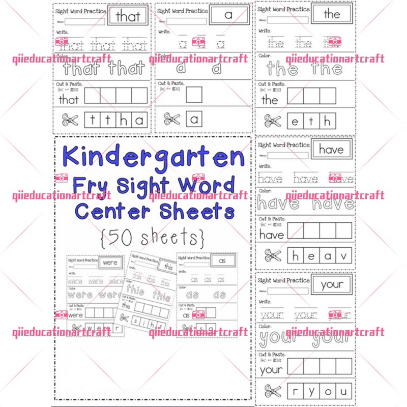 Kindergarten Fry sight Word Center Sheets pdf | Shopee Malaysia