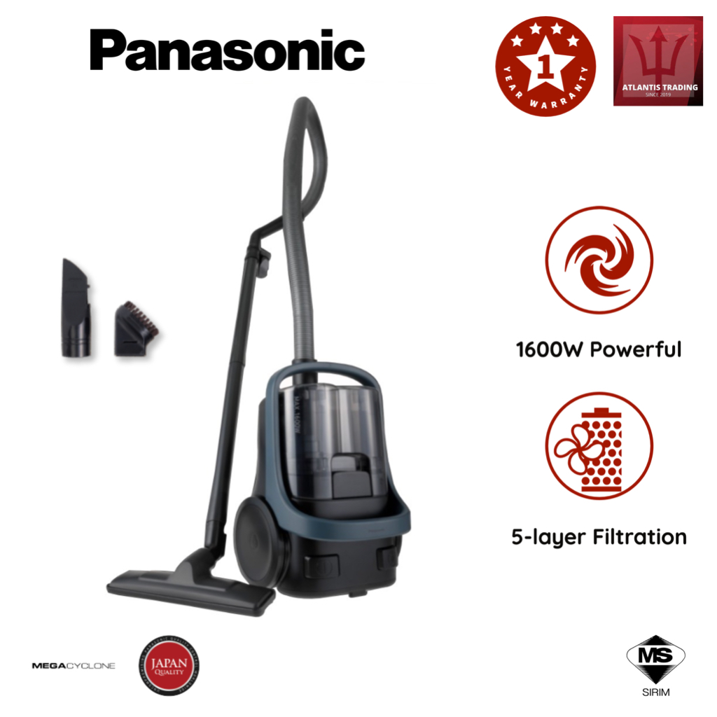 Panasonic Powerful 1600W Cyclone Bagless Canister Vacuum Cleaner MC ...