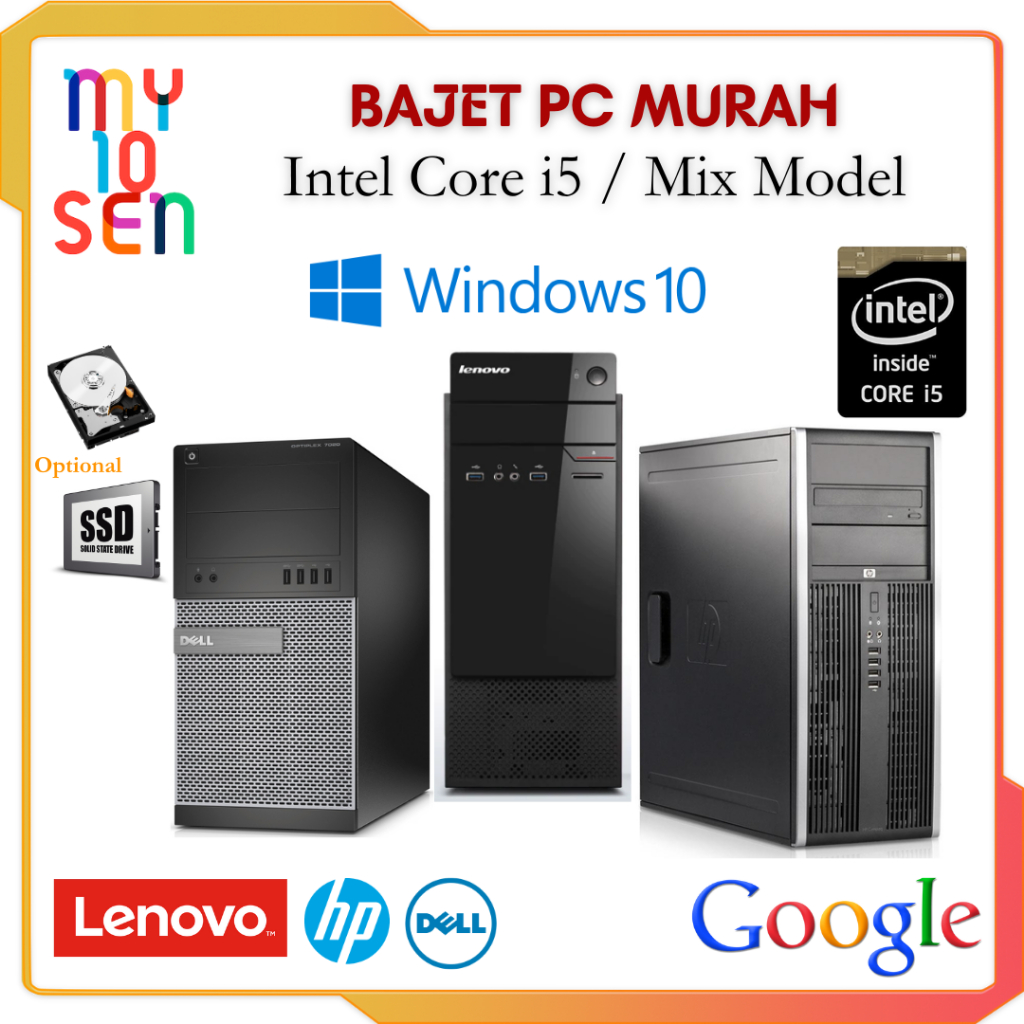 Pc Bajet MURAH Student & Office Desktop SFF TWR Intel i5 Core Duo C2D RAM HDD SSD Win 7 ...