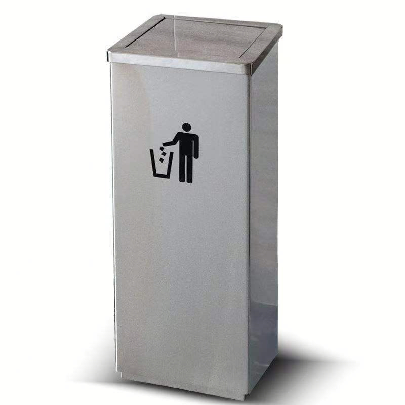 🚚Ready Stock🔥Stainless steel hotel trash can squared with inner bucket ...