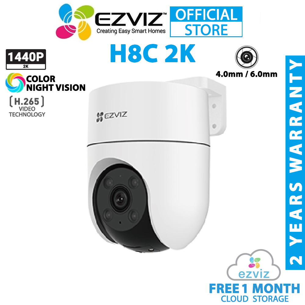 Ezviz H8C 2K⁺ 1440P Pan & Tilt Rotate 360° Outdoor Smart Color Night Vision Two Way Talk Wi-Fi ...