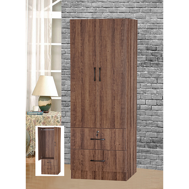 [183cm x 80cm][3Locks] CozyNetz 2 Door 2 Drawer Wardrobe with 3 Locks ...