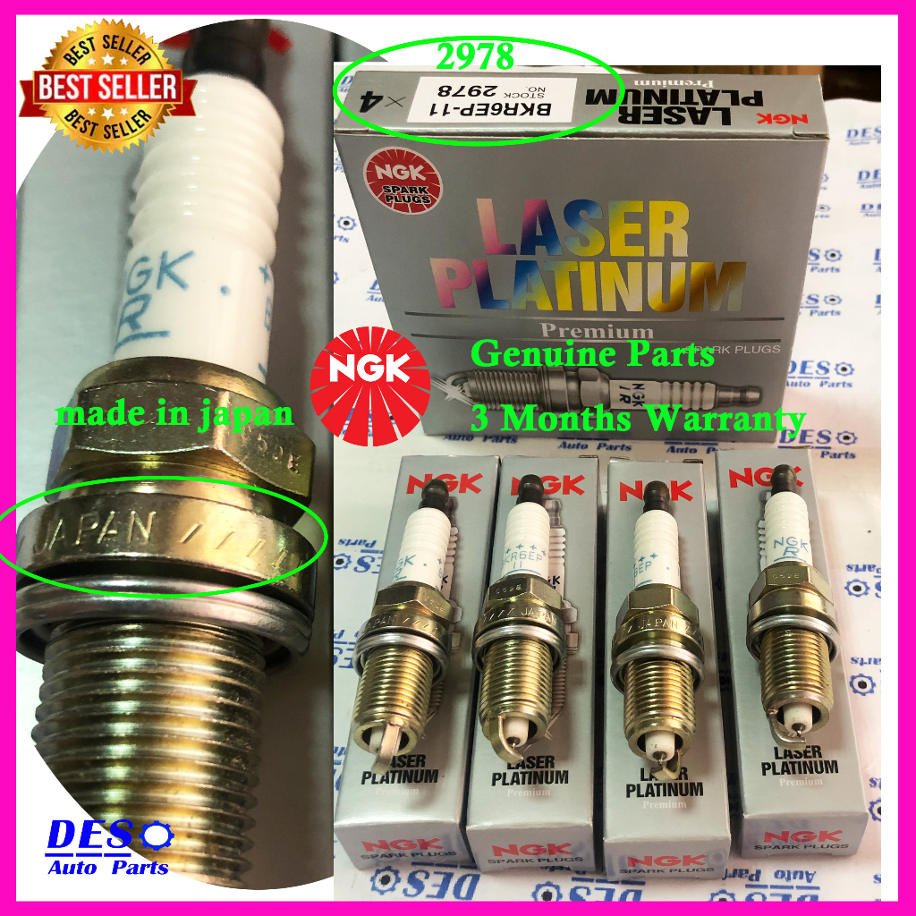 (4pcs) GENUINE NGK JAPAN BKR6EP-11 #2978 SPARK PLUG FOR Lexus TOYOTA ...