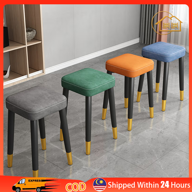 LI- Square Dining Chair Stool thickened stool bangku persegi bedroom ...