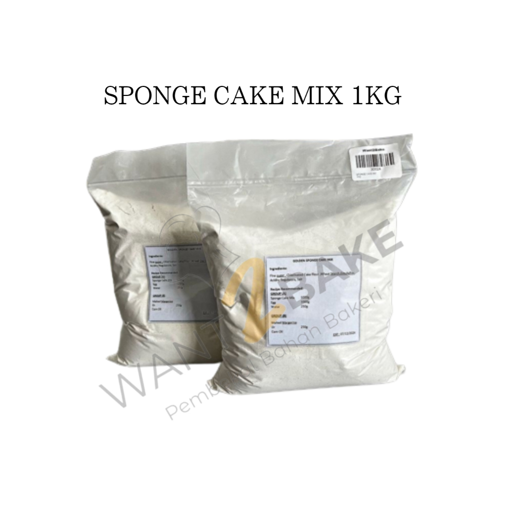 🎂WANT2BAKE🎂 SPONGE CAKE MIX / GOLDEN SPONGE CAKE PREMIX 1KG | Shopee ...