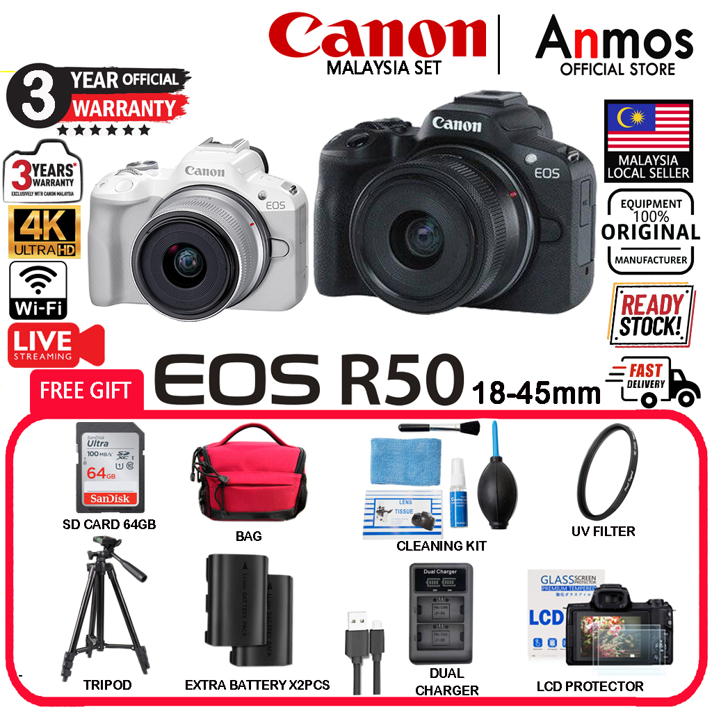 Canon EOS R50 With 18-45mm 55-210mm Mirrorless Digital Camera (CANON ...