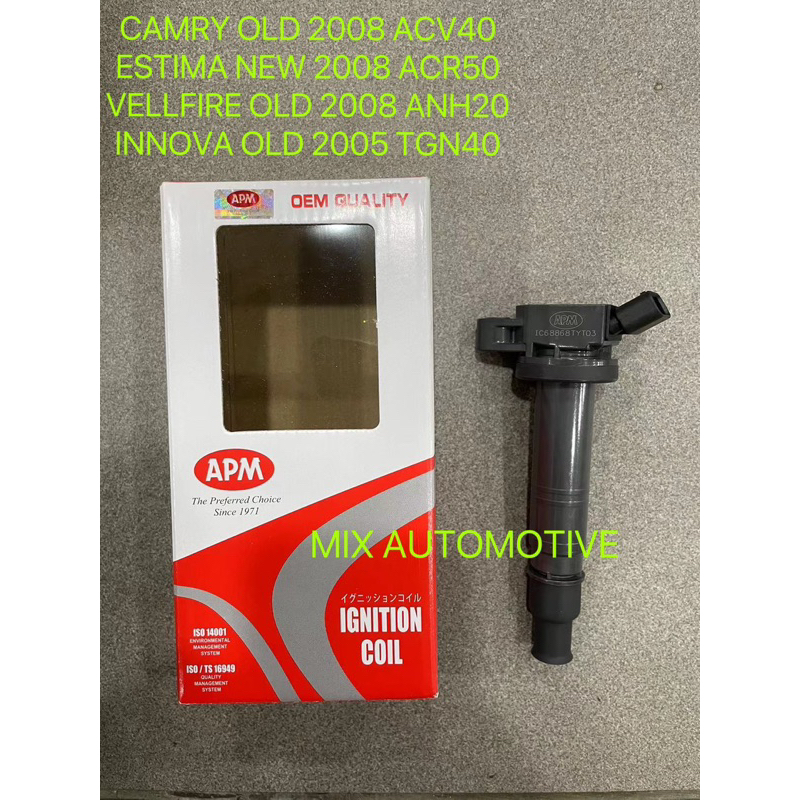 100% APM TOYOTA IGNITION PLUG COIL ESTIMA ACR50 / VELLFIRE ANH20 ...