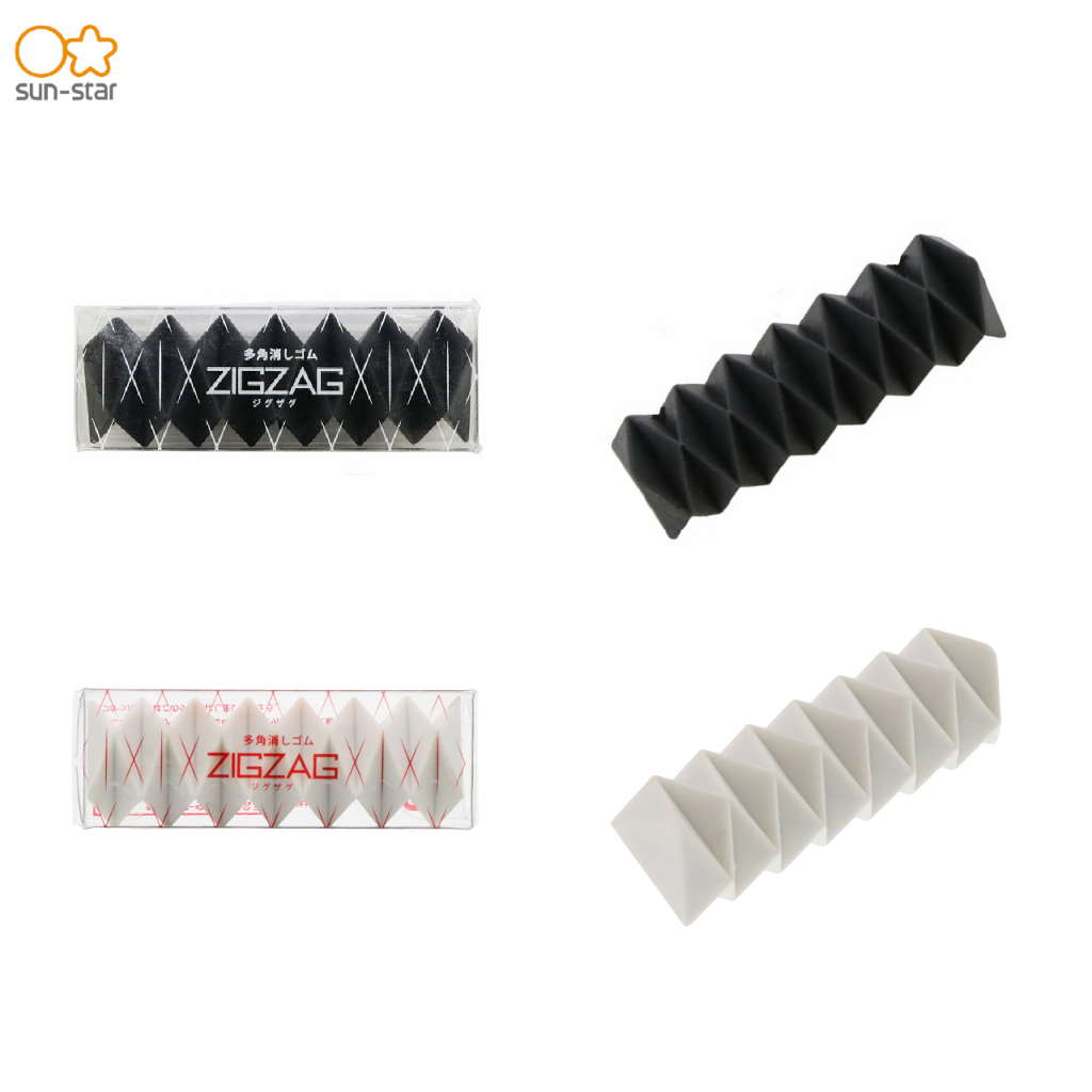 Sun-Star Stationery Zigzag Eraser White/Black (2022) | Shopee Malaysia