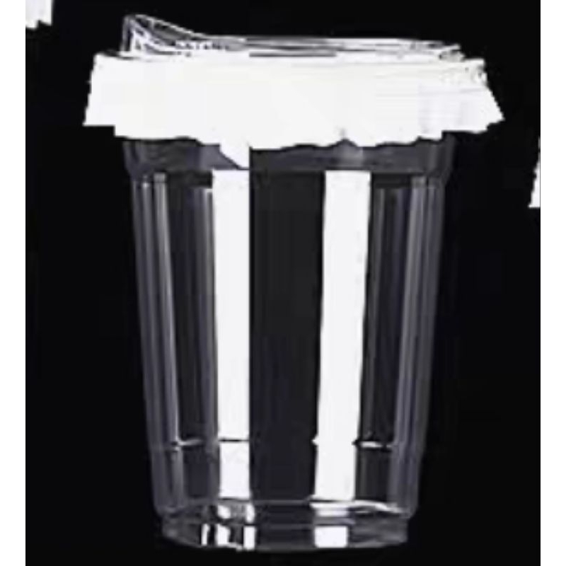 10SET/PKT 12OZ/16OZ FAT PETE PLASTIC CUP WITH FLAT LID+6mm straw+Random ...