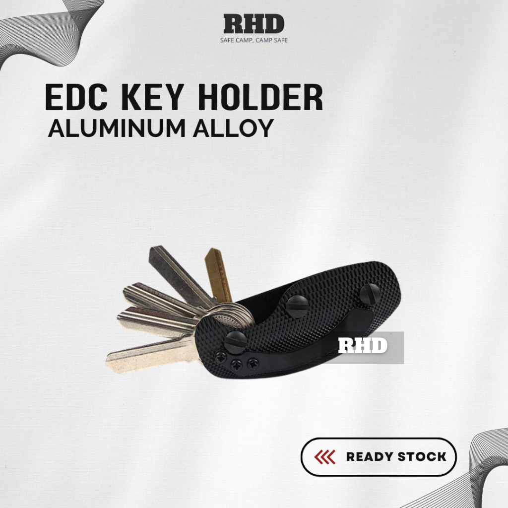 EDC Compact Key Holder Aluminum Pocket Organizer Clip Keychain Tactical ...
