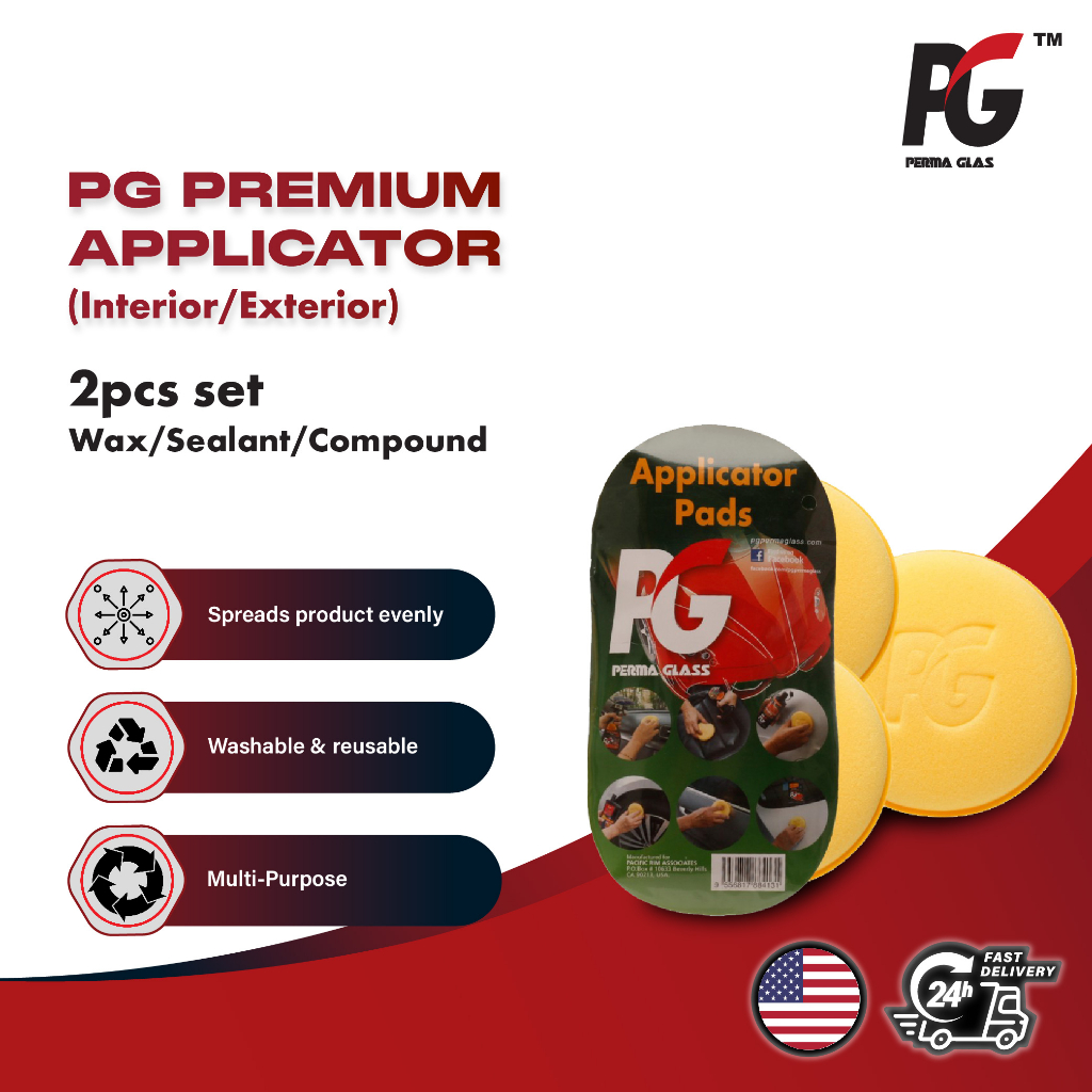 Perma Glass PG Applicator Pads Interior & Exterior (2pcs) | Wax ...