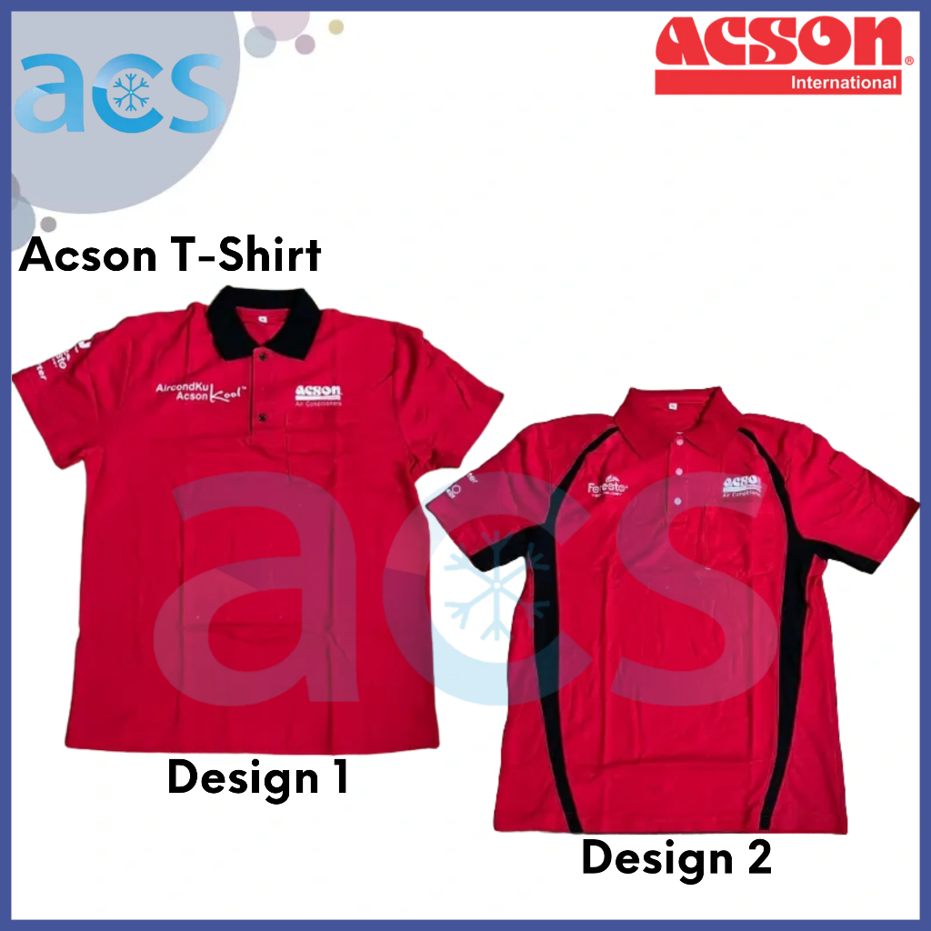 Acson Work T-shirt (Red Colour) | Shopee Malaysia