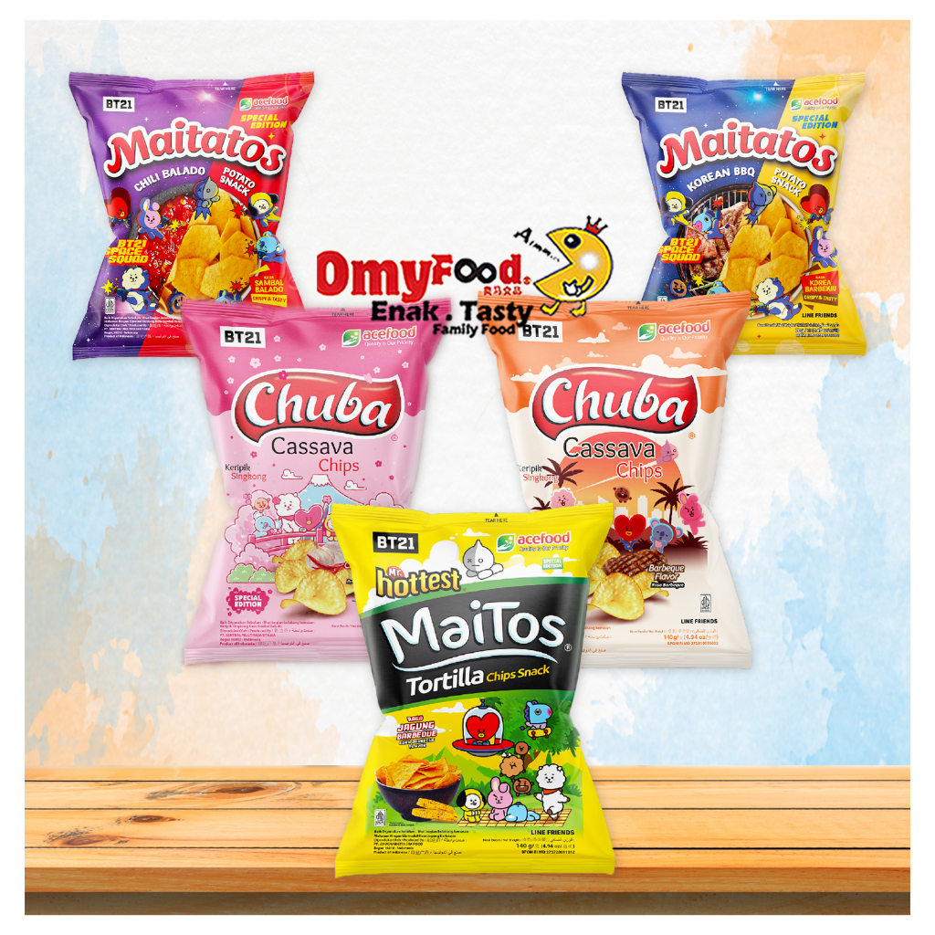 70g / 140g BT21 Maitatos [Chili Balado/Korea BBQ], MaiTos Tortilla[Corn ...