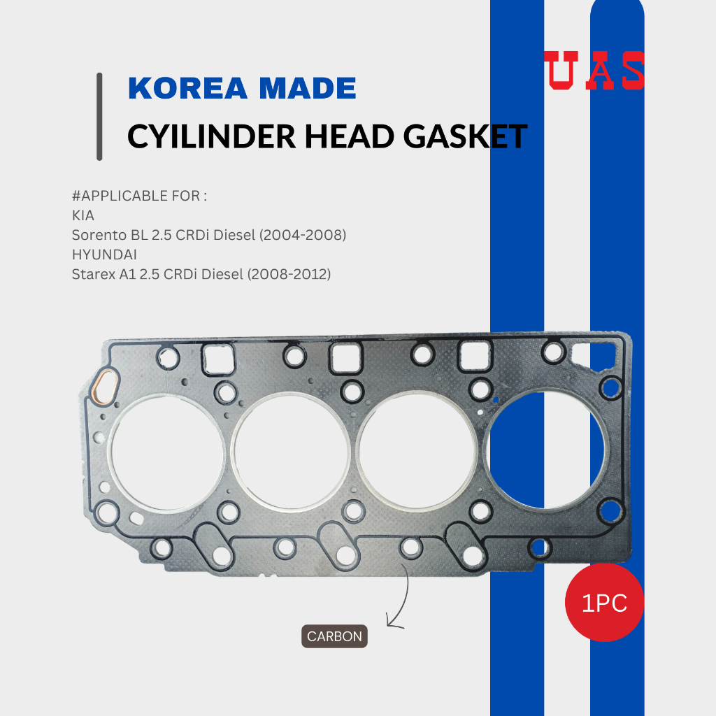 Cylinder Head Gasket (METAL | CARBON) For Diesel KIA Sorento BL 2.5 ...