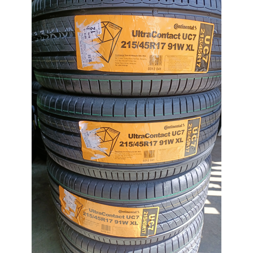 215/45R17 Continental Ultra Contact UC7 Tayar Tyre Tire | Shopee Malaysia