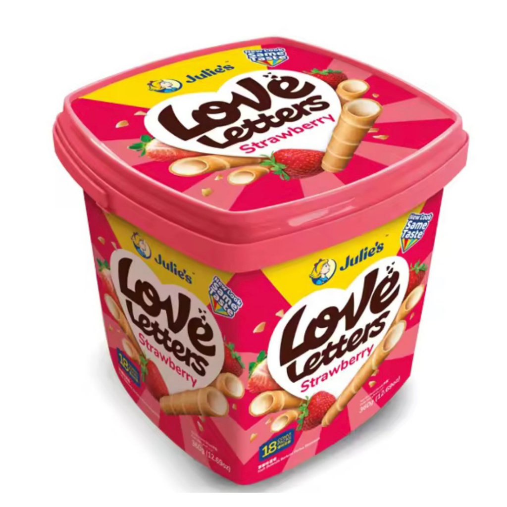 Julie's Love Letters Tub 360g (18 Packs) -Strawberry Flavor | Shopee ...