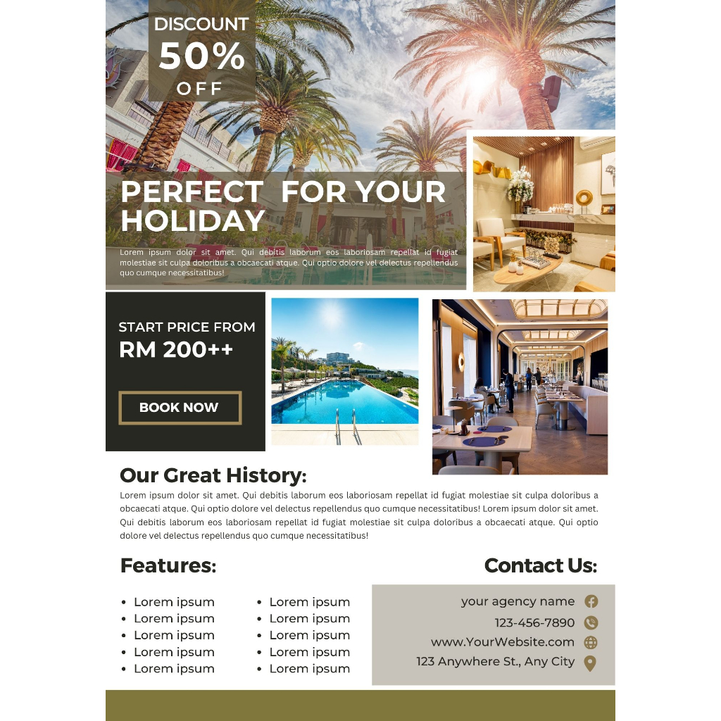 Canva Editable Digital Marketing Template A4 size (5 colors): Airbnb ...