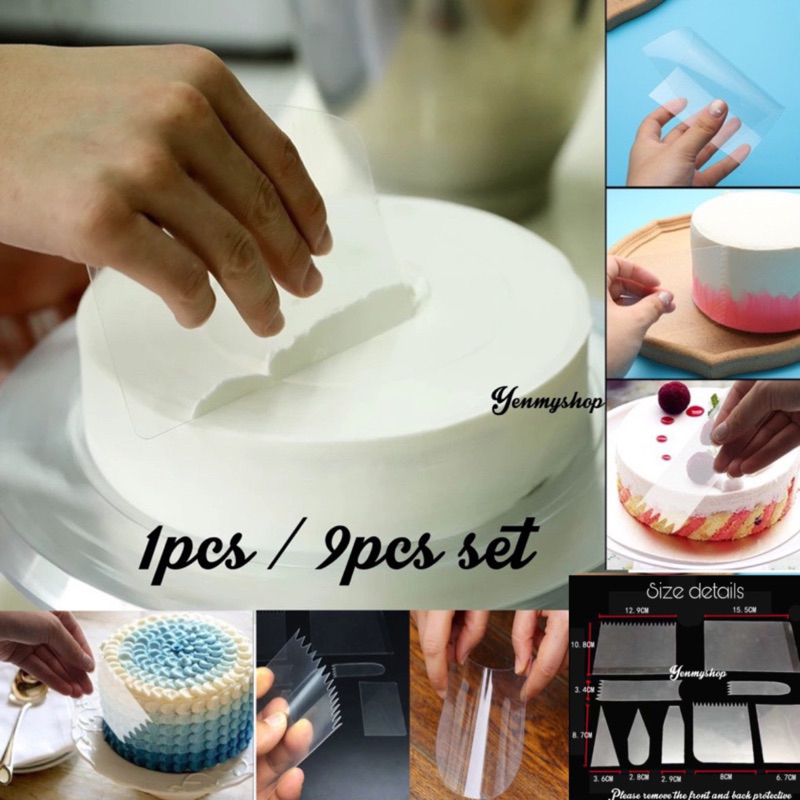 Kek Fondant Smoother Cake Scraper Flexible Sharpies Cake Icing Spatula ...