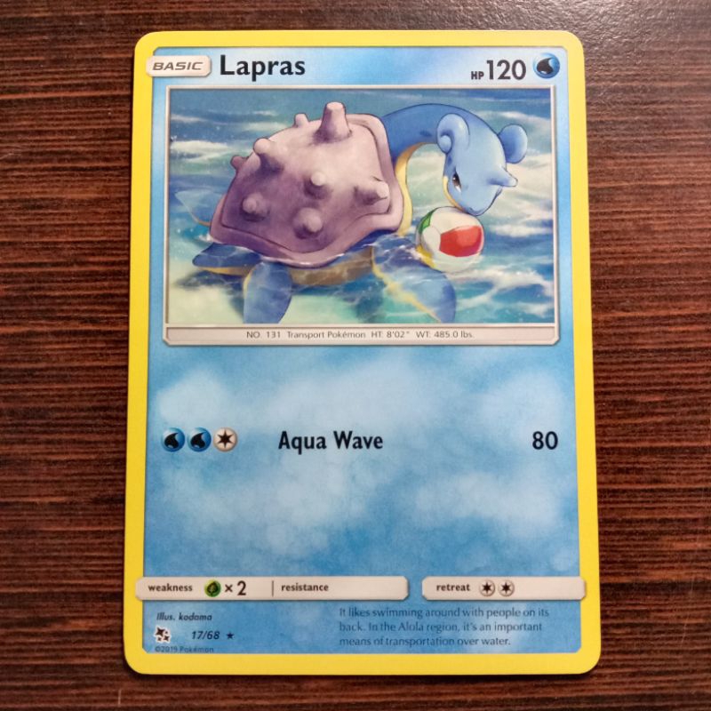 Original Pokemon Trading Card Game. Sun & Moon: Hidden Fates. Lapras ...