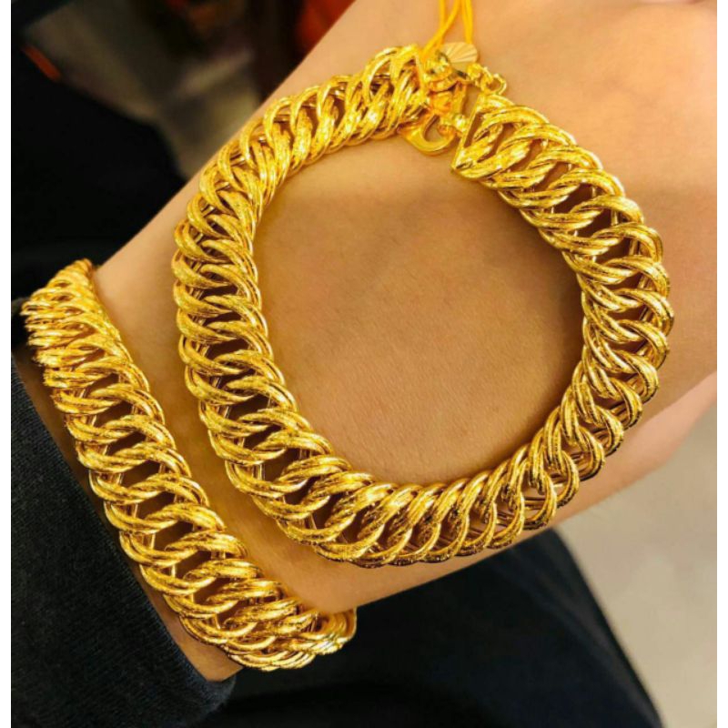 (Boleh Potong) Rantai Gelang Tangan Emas Coco Lipan/Kait Gold Bracelets ...