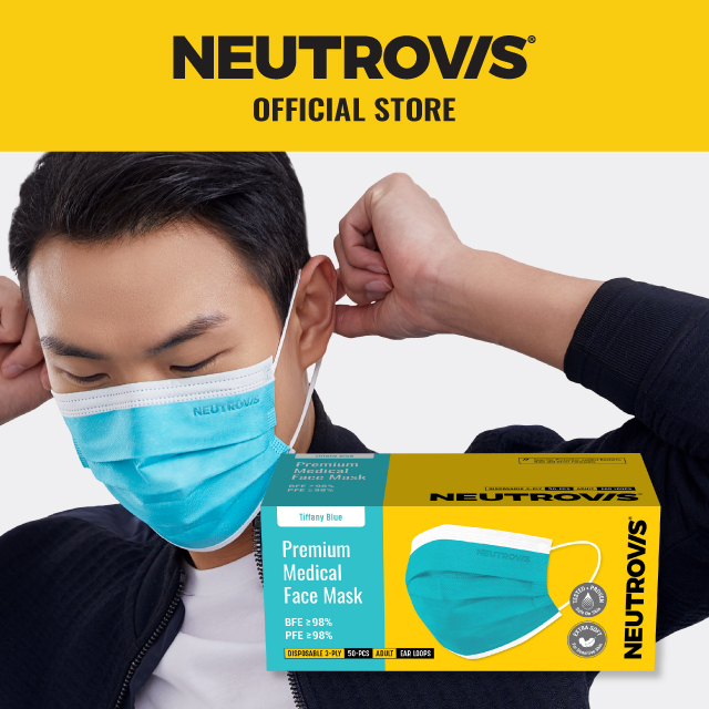 Neutrovis 3-Ply Premium Medical Face Mask 50s - Tiffany Blue | Shopee ...