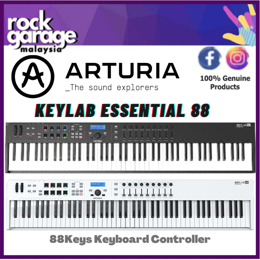 Arturia KeyLab Essential 88 Keyboard Controller - White / Black ...