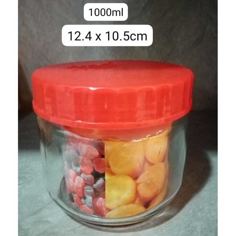 Glass Canister WIth Screw Lid Cookies Jar Glass Container Storage ...