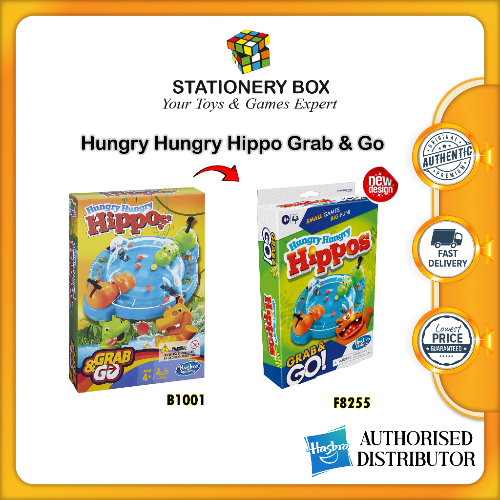 ORIGINAL - Hasbro Gaming Hungry Hungry Hippos Grab And Go Interactive ...