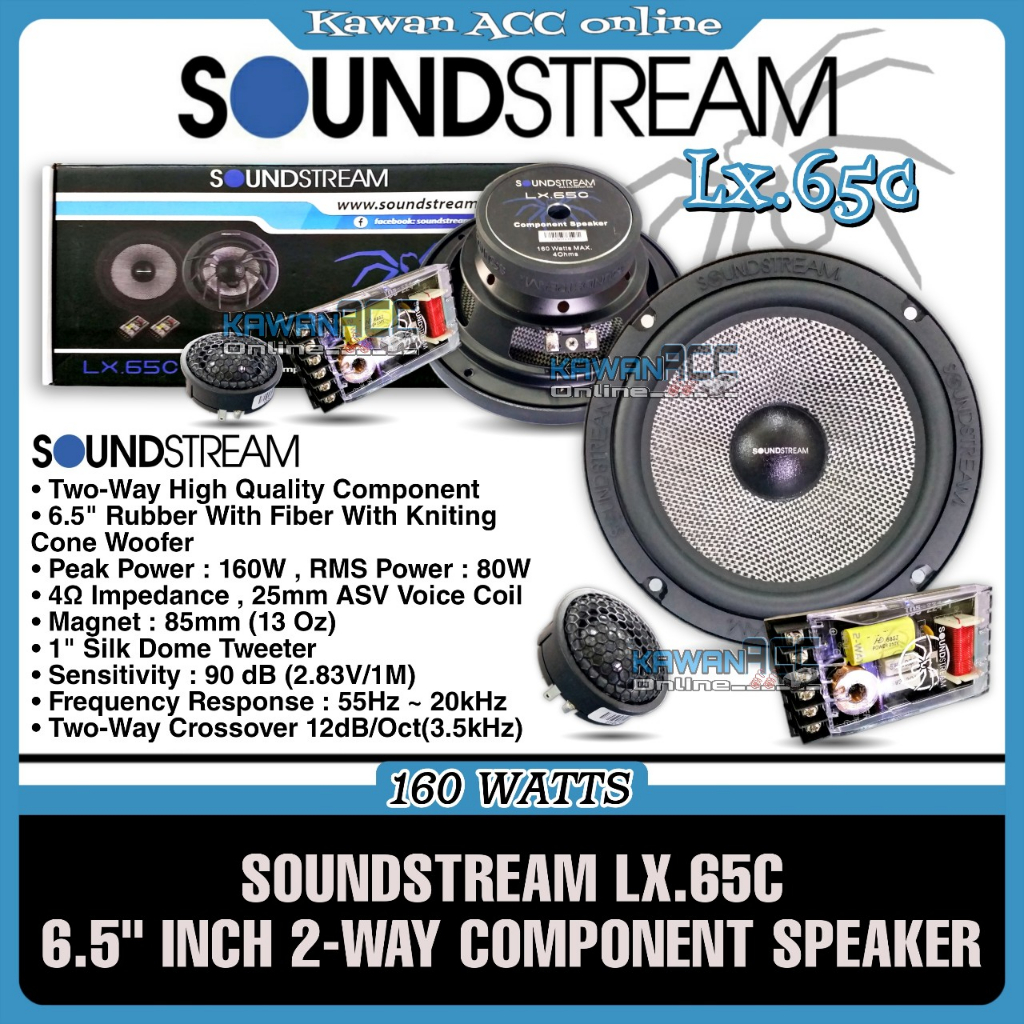 Soundstream Lx.65C 6.5'' inch 2Way Component Speaker With Glass Fiber ...