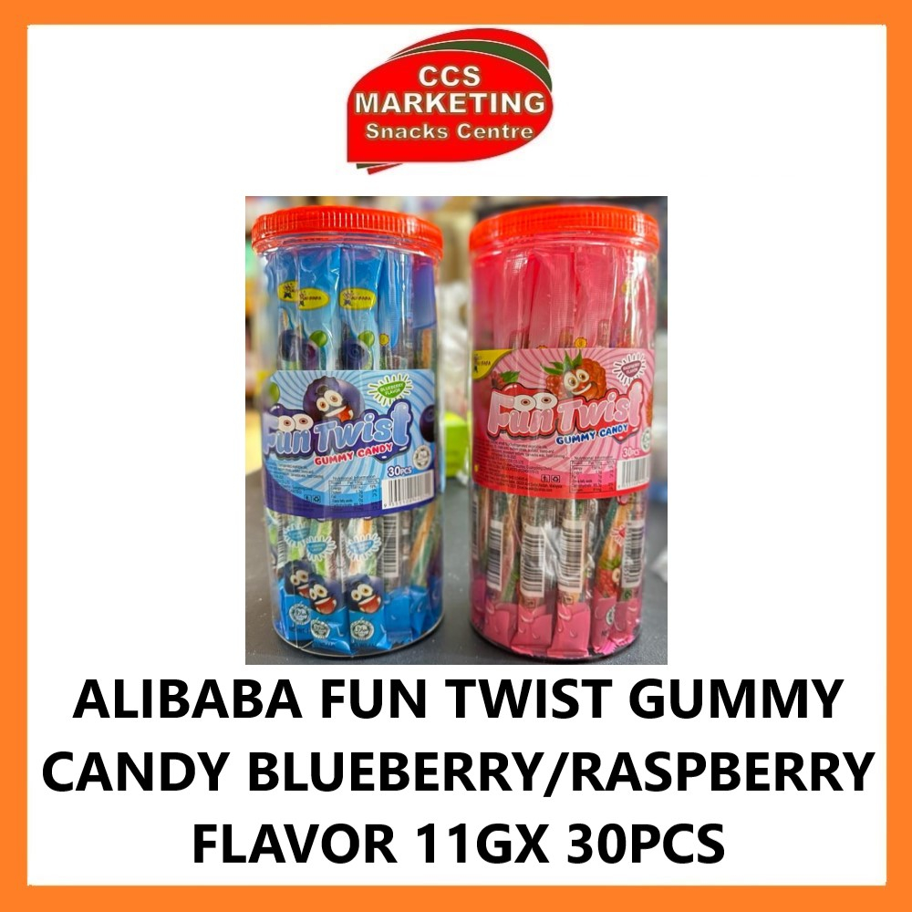 CCS Alibaba Fun Twist Gummy Candy Blueberry / Raspberry Flavor ( 11g x ...