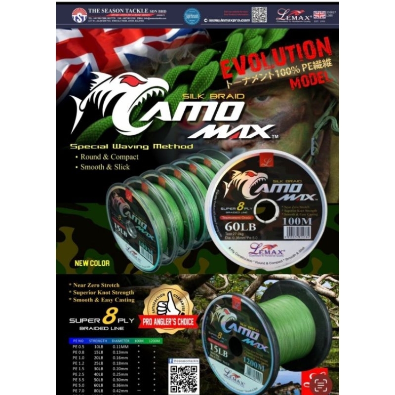LEMAX CAMO MAX X8 BRAIDED LINE | Shopee Malaysia