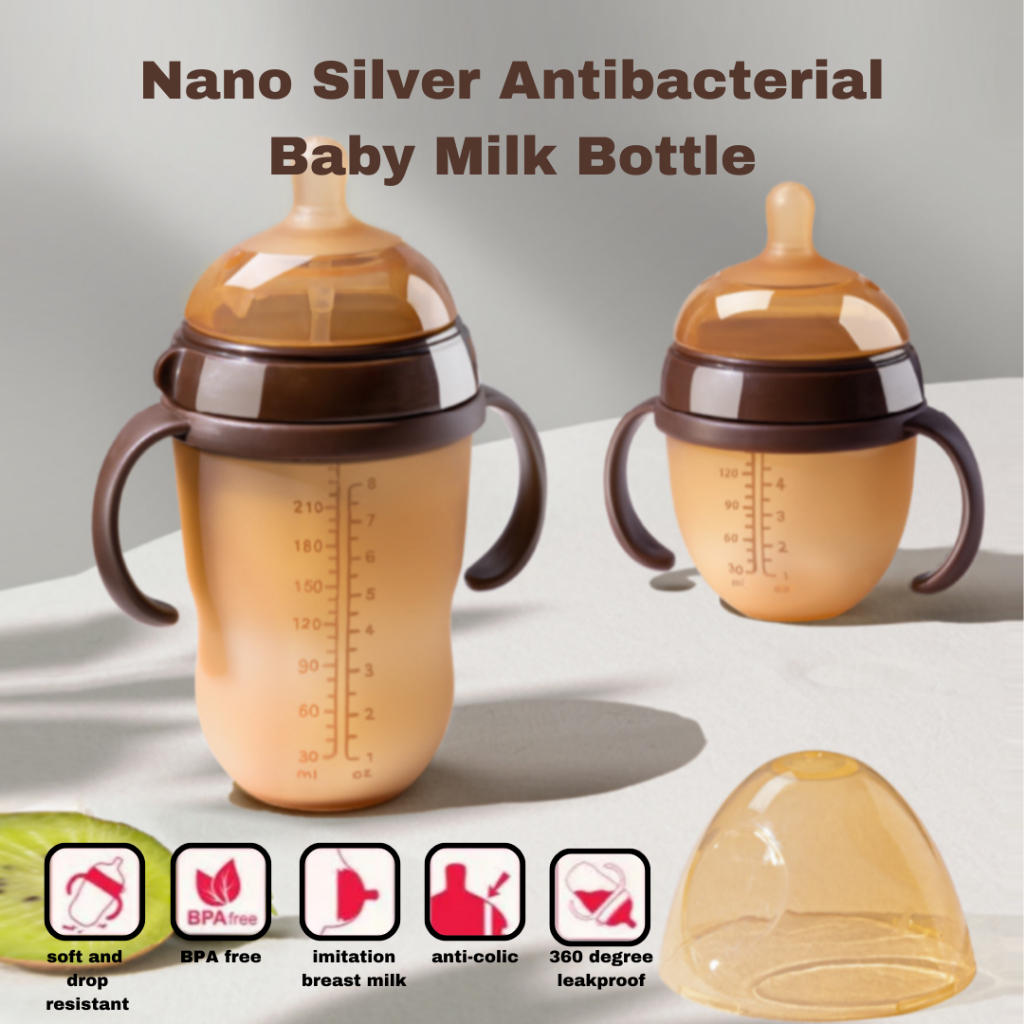 Nano Silver Silicone Newborn Milk Bottle Bayi Botol Susu Wide Neck PPSU ...