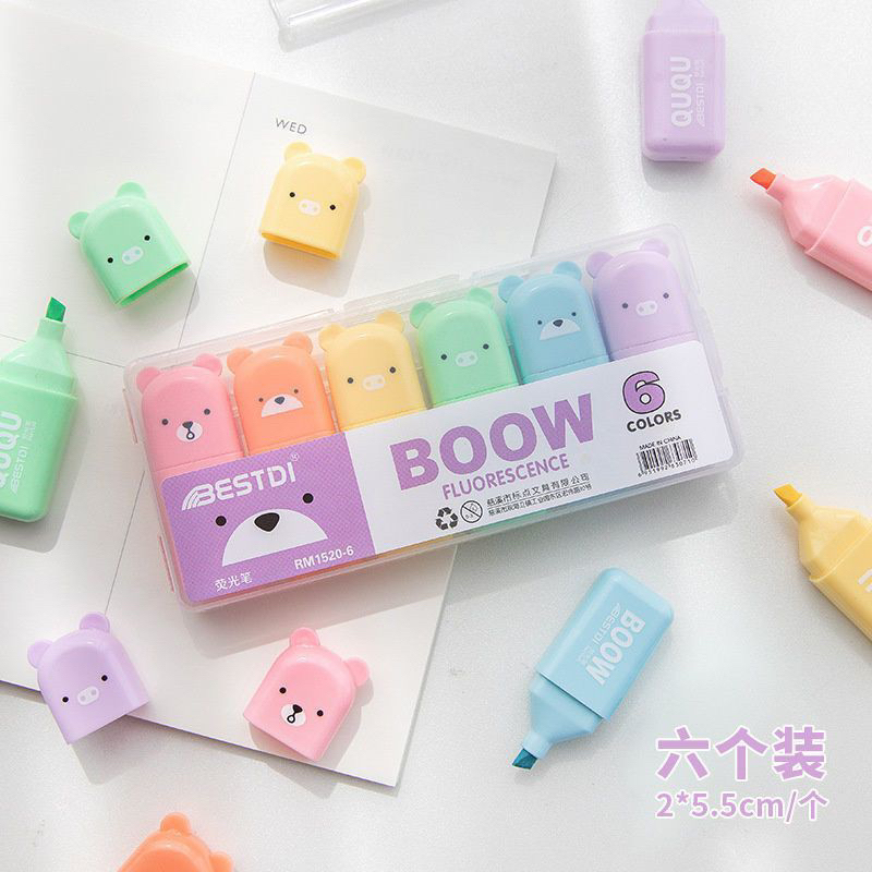 6pcs cute highlighter korean ins highlighter magic pen cute highlighter ...
