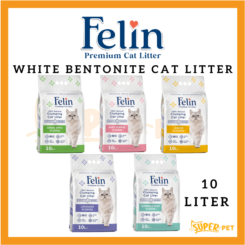 Felin White Bentonite Cat Litter Clumping 10 L | Shopee Malaysia