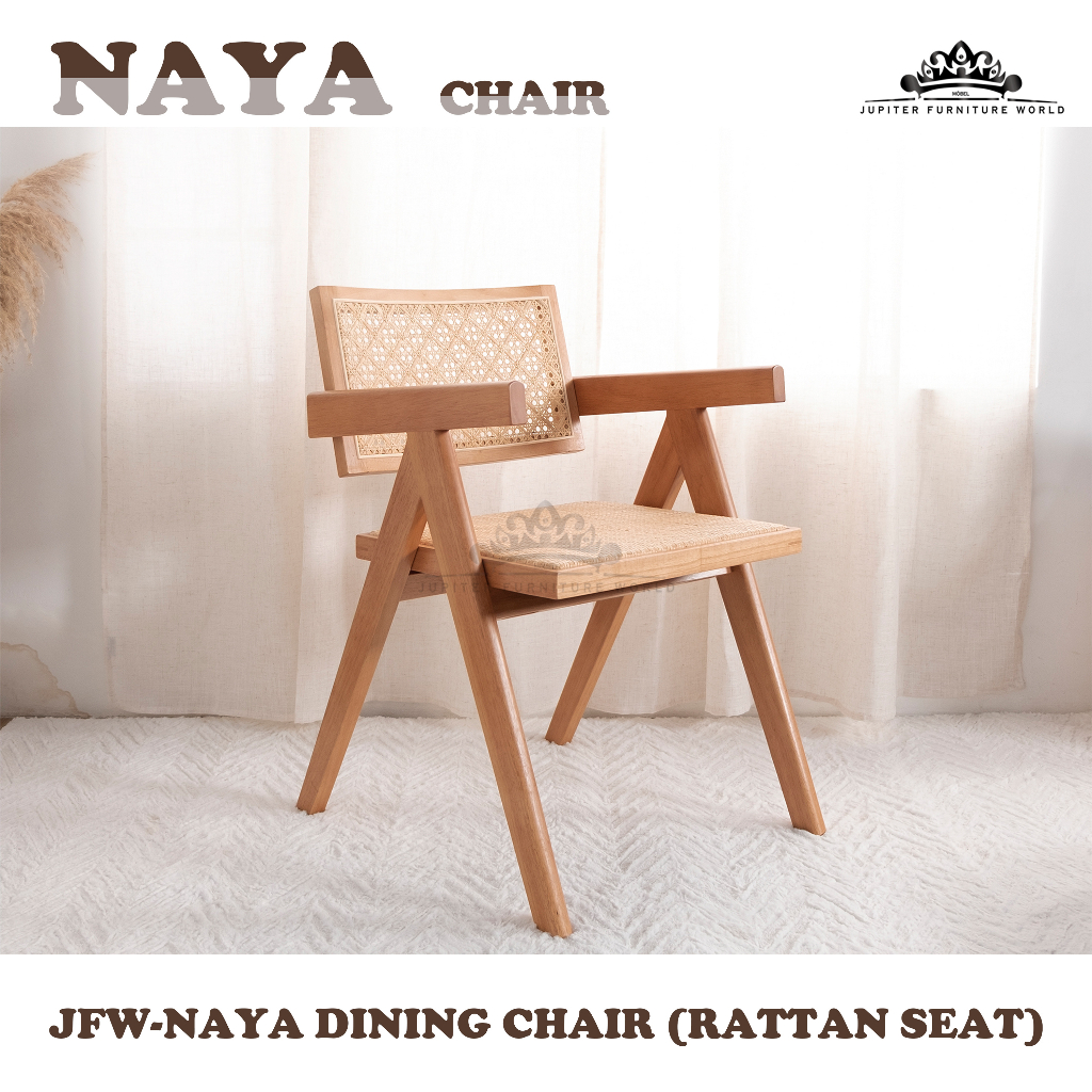 100% SOLID WOOD [JFW NAYA DINING CHAIR] RATTEN DINING CHAIR / KERUSI MAKAN / ROTAN KERUSI ...